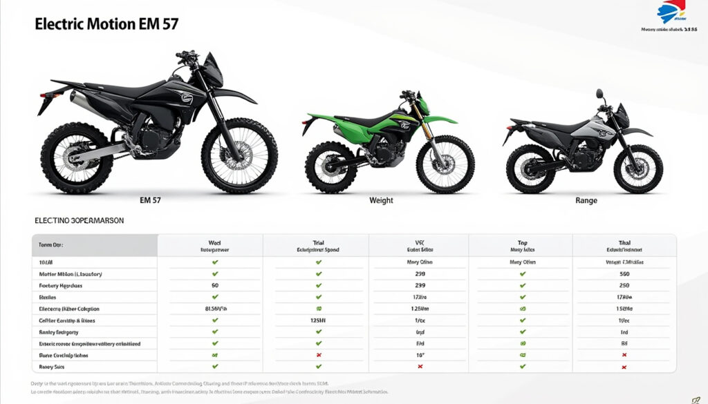 Quel est le prix des motos trial électriques EM 57 et que comprennent-ils